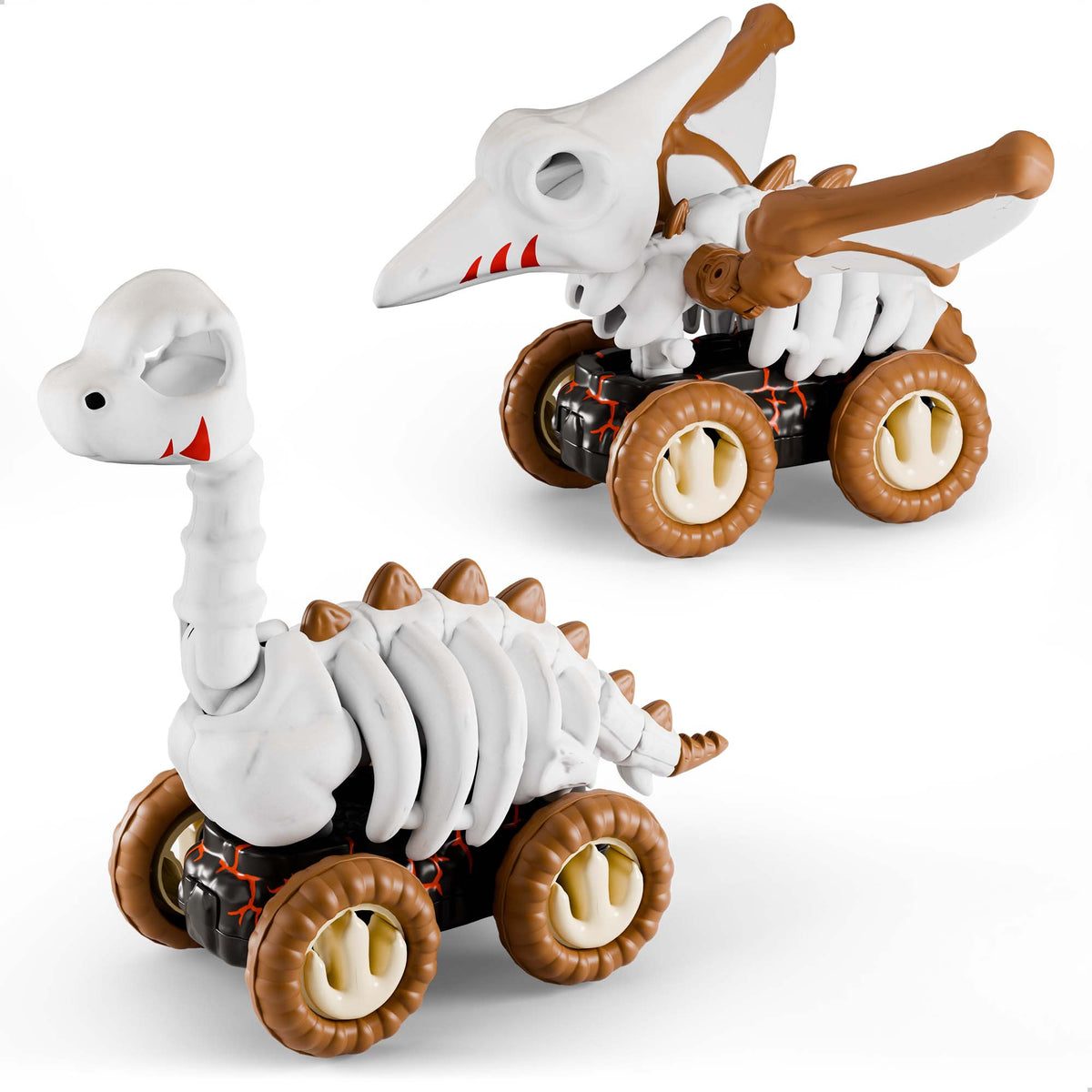 Dinosaur Toy Trucks, Fossil Ptero & Brachio Truck Toys – iPlay iLearn Toys