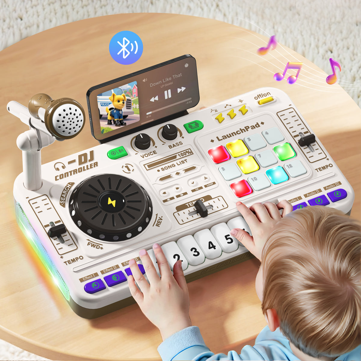 Kids DJ Mixer Toy, Toddler Musical DJ Turntable – iPlay iLearn Toys