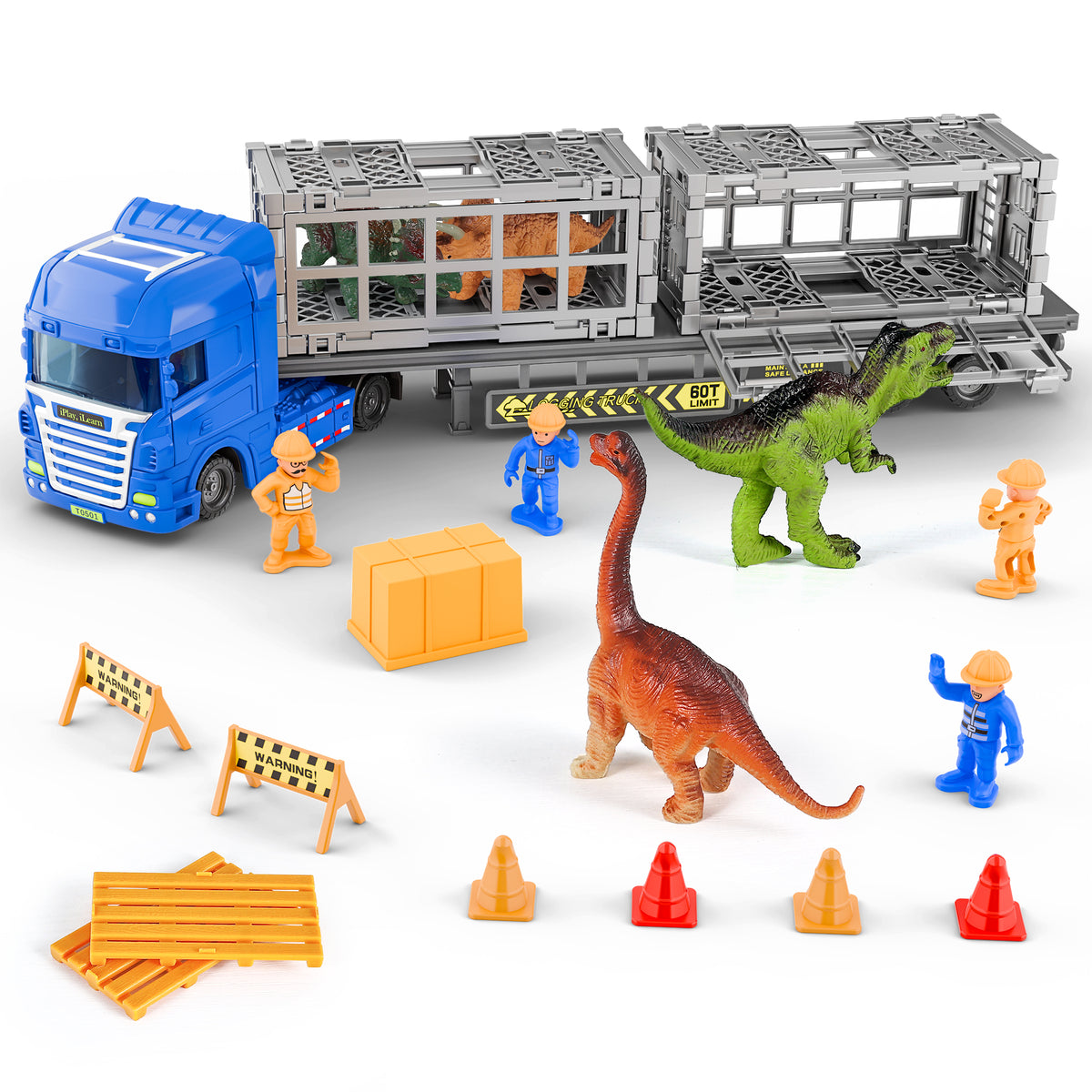 Kids Dinosaur Cargo Truck Toys, Toddler Construction Vehicle Playset ...