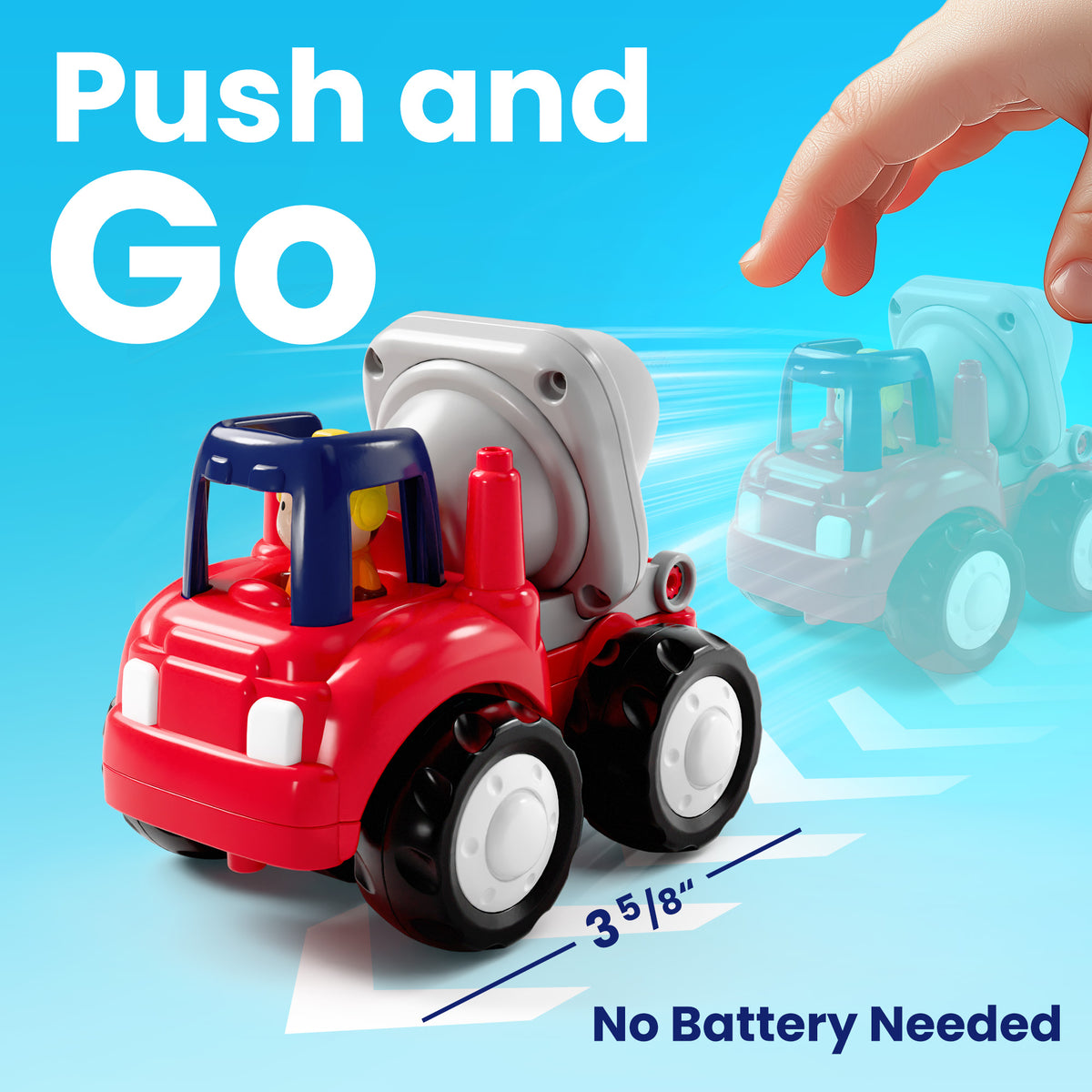 Toddler Construction Toy Trucks for Toddlers 1-3, Baby Push Go Cars ...