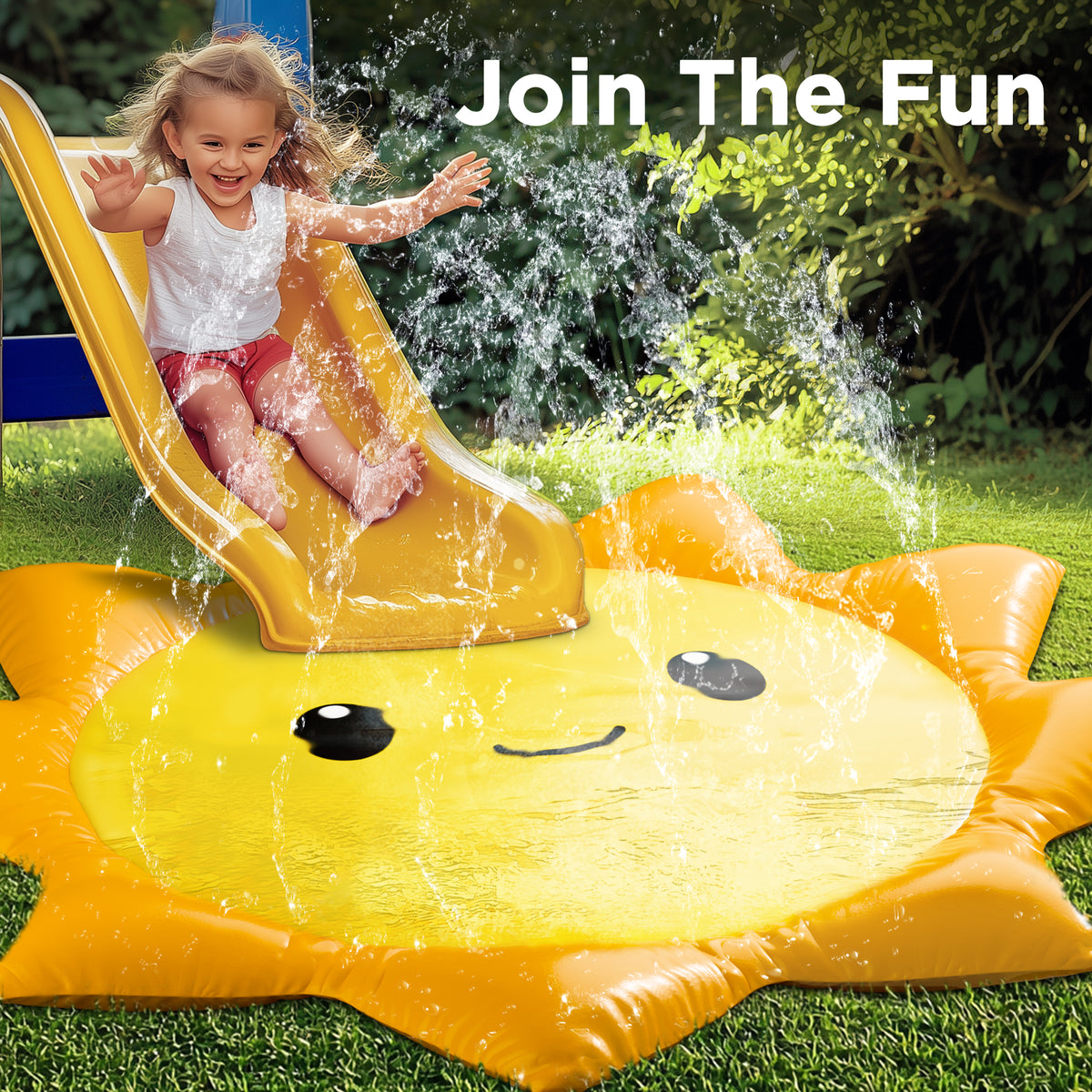 Pool Wave Toddler Splash Pad, Inflatable Water Sprinkler Play Mat ...