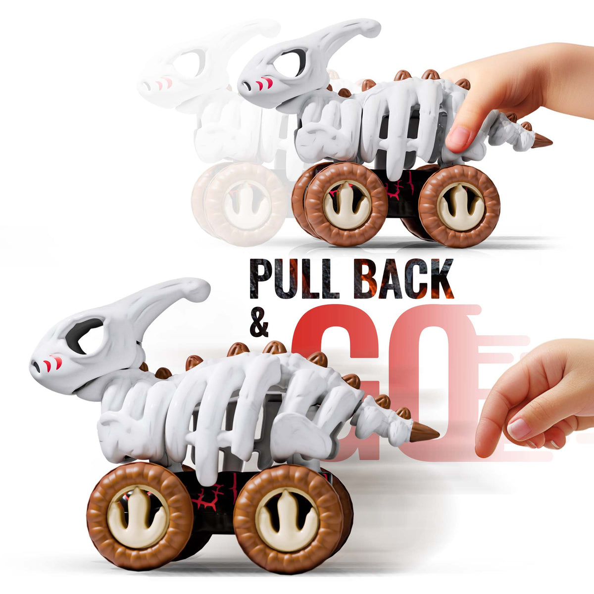 Dinosaur Toy Trucks, Fossil Hadro Truck Toys – iPlay iLearn Toys