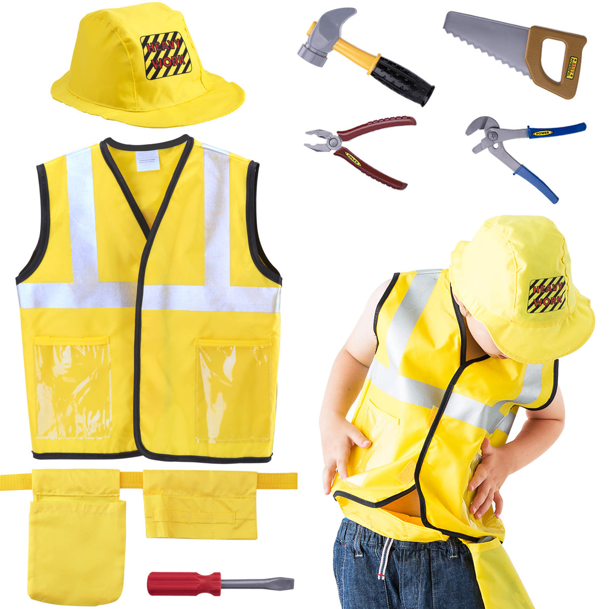 iPlay, iLearn Construction Worker Costume Role Play Kit Set – iPlay ...