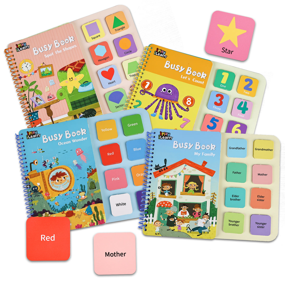 4pcs Kids Busy Learning Books, Perschool Educational Busybooks – iPlay ...
